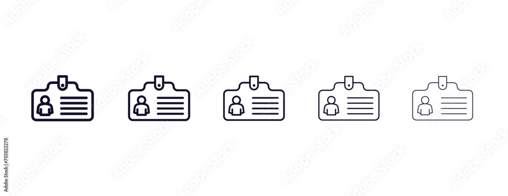 journalist id card outline icon. Black, bold, regular, thin, light icon ...