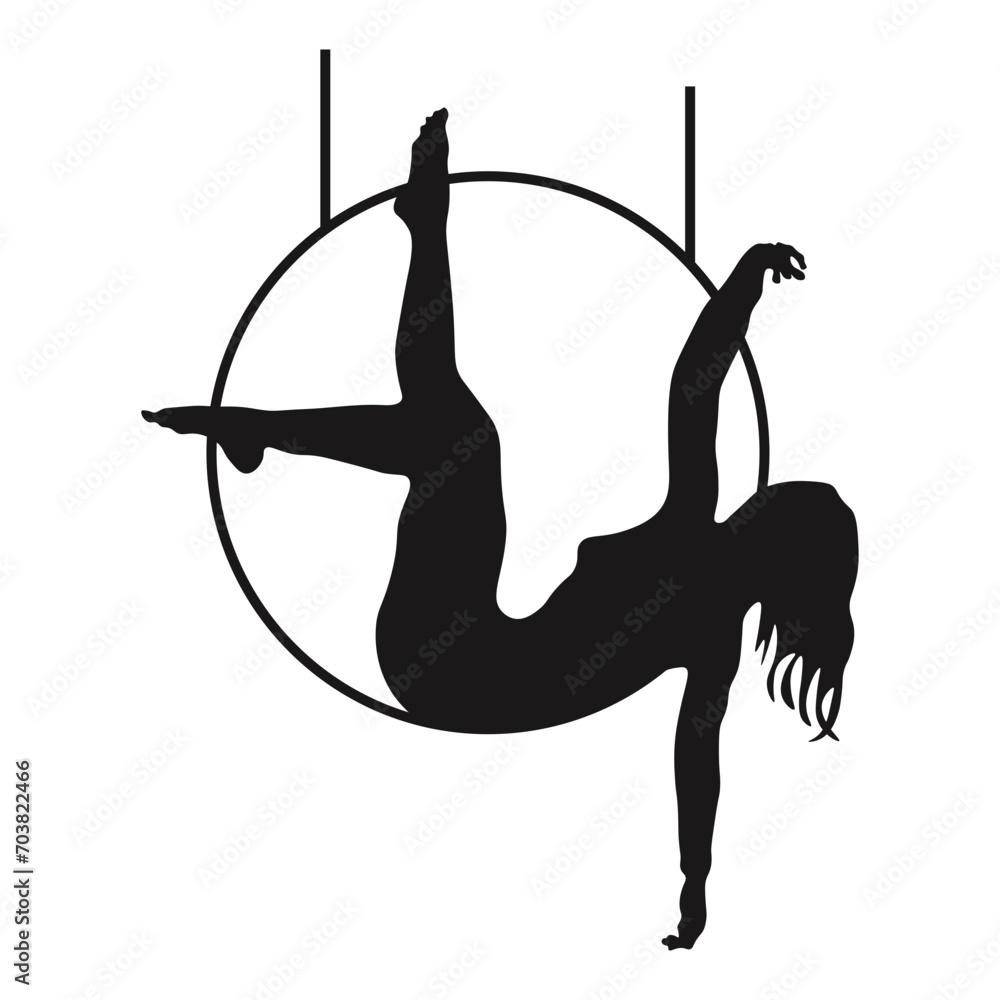 Aerial Hoop Silhouette Collection for Design Element Templet Stock ...