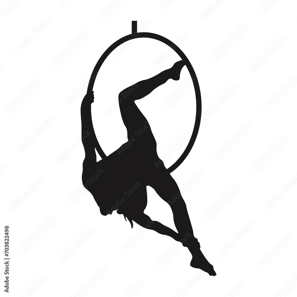 Aerial Hoop Silhouette Collection for Design Element Templet Stock ...