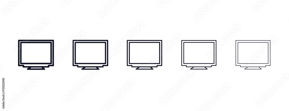tv screen outline icon. Black, bold, regular, thin, light icon from ...