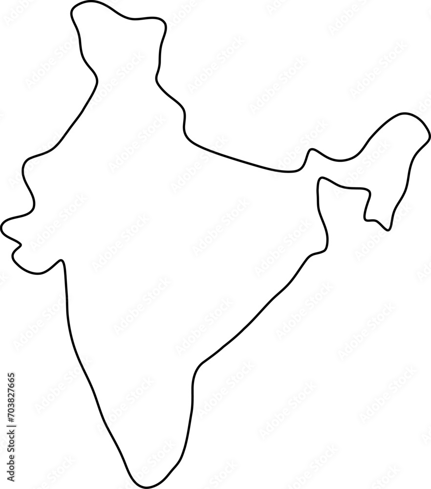 Map of India. Country map outline vector illustration Stock Vector ...