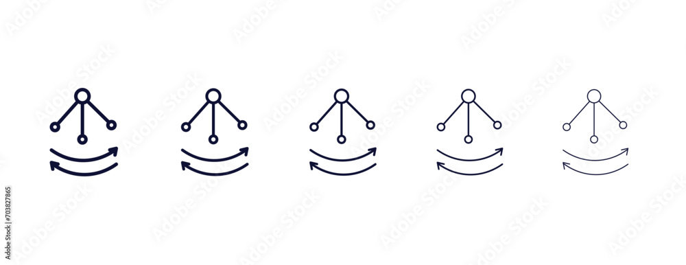 oscillation outline icon. Black, bold, regular, thin, light icon from ...