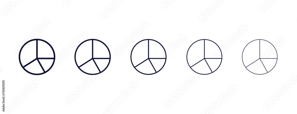 pie chart organization outline icon. Black, bold, regular, thin, light icon from user interface ...