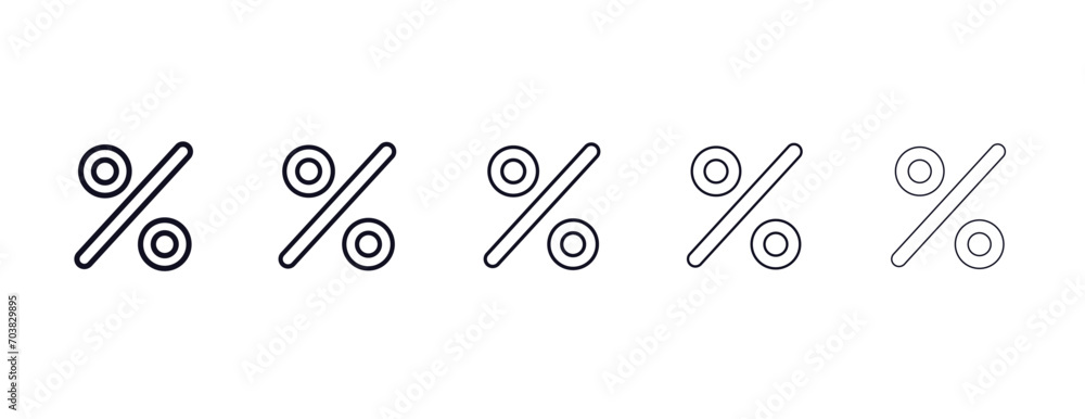 less percentage outline icon. Black, bold, regular, thin, light icon ...