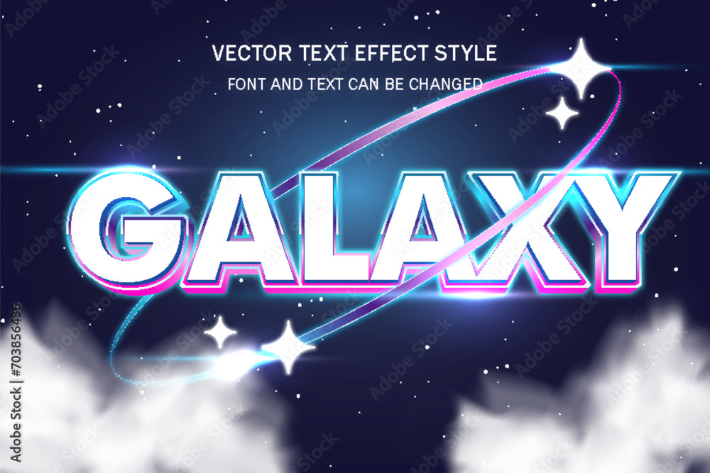 galaxy space planet night sky sparkling stars typography editable text ...