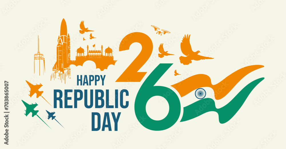 Happy Republic day wishes poster, banner, India, Republic day social ...