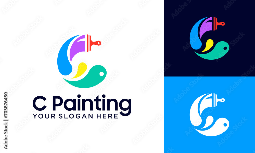 letter c and paint logo design Stock Vector | Adobe Stock