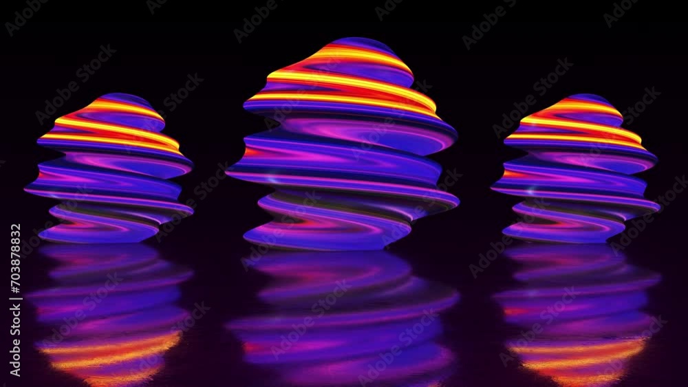 Vidéo Stock Abstract morphing fluid neon glowing blob pulsating in ...