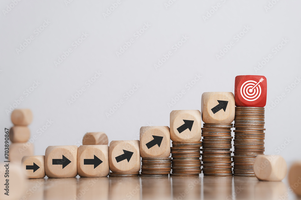 Business strategy concepts and action plans are planned by targeting ...