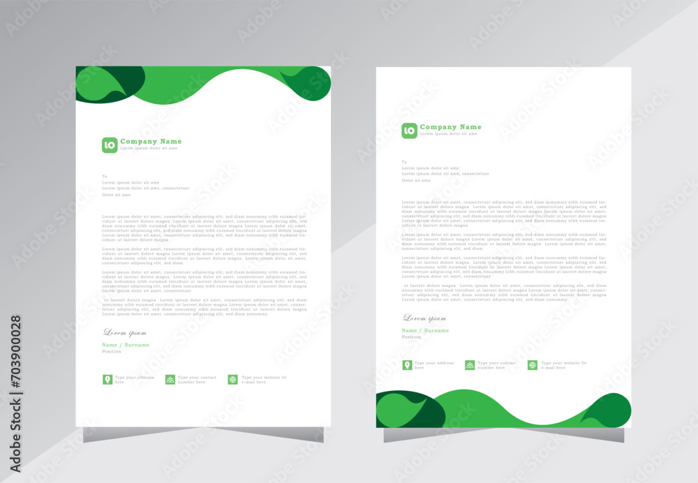 Green color Letterhead, letter head templates for your project design ...