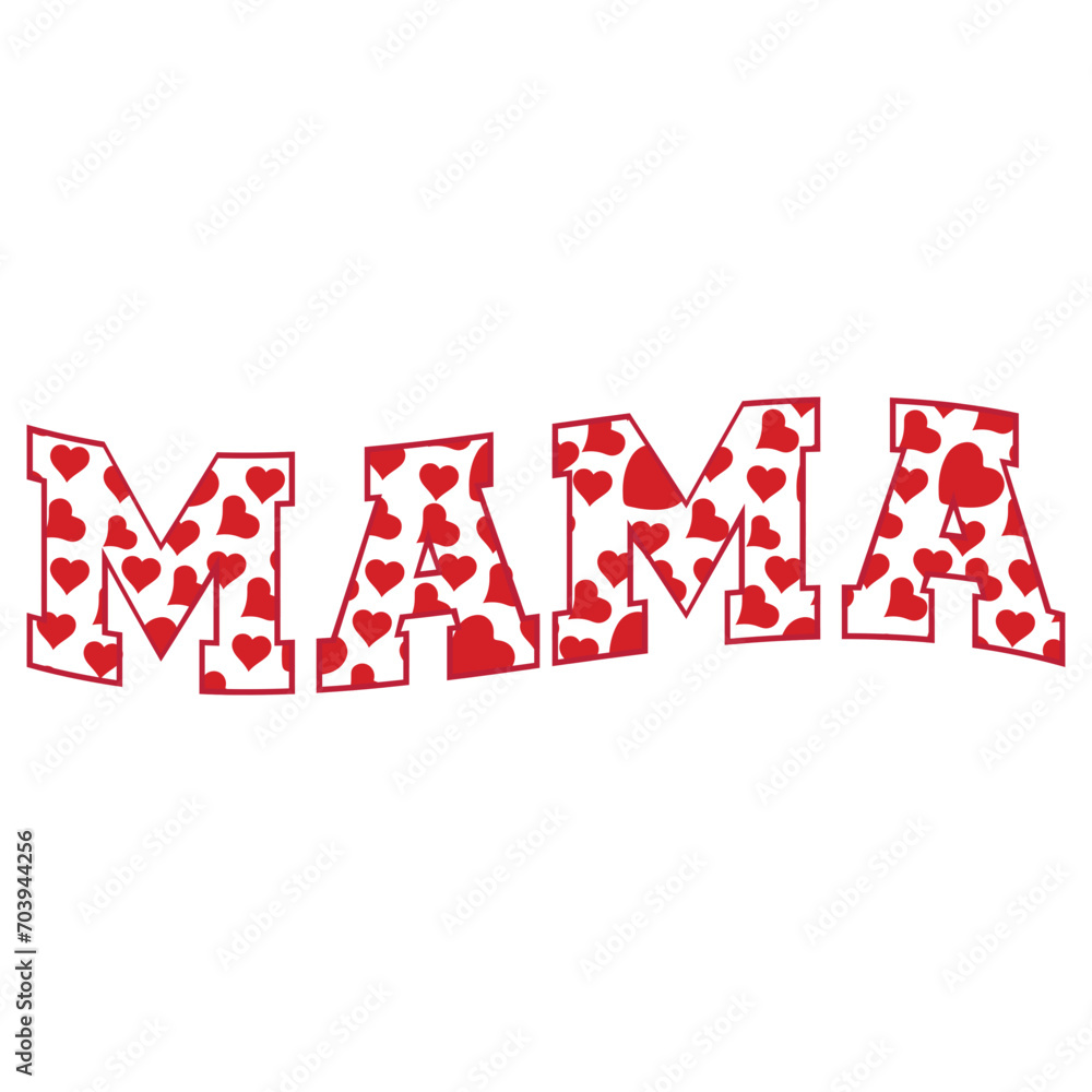 Mama Hearts svg png, mama hearts varsity sport font svg png, mom svg ...