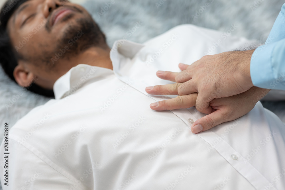 Emergency first aid CPR first aid man first aid man having heart attack ...