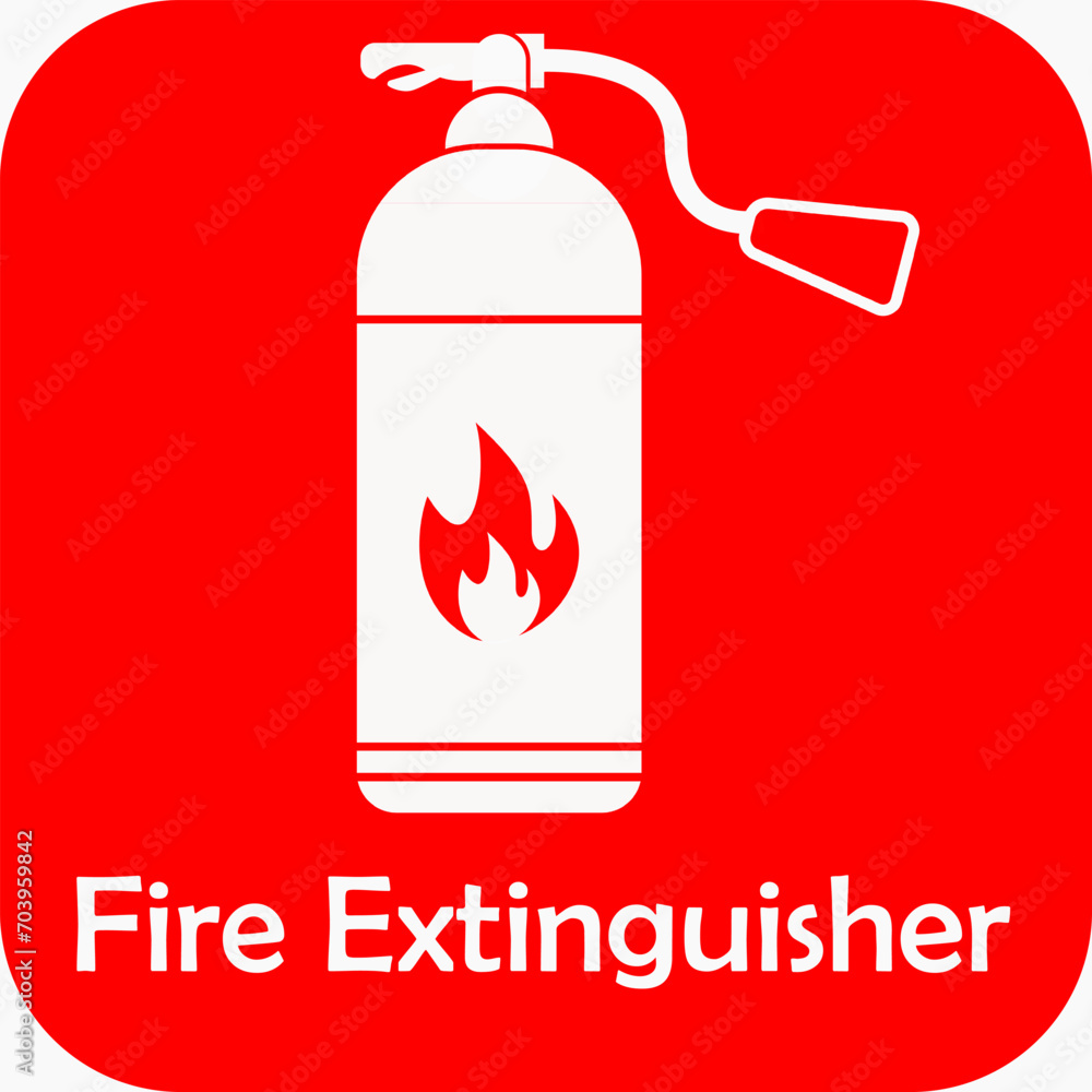 Fire extinguisher Symbols for icon Safety Sign and label Stock Vector ...