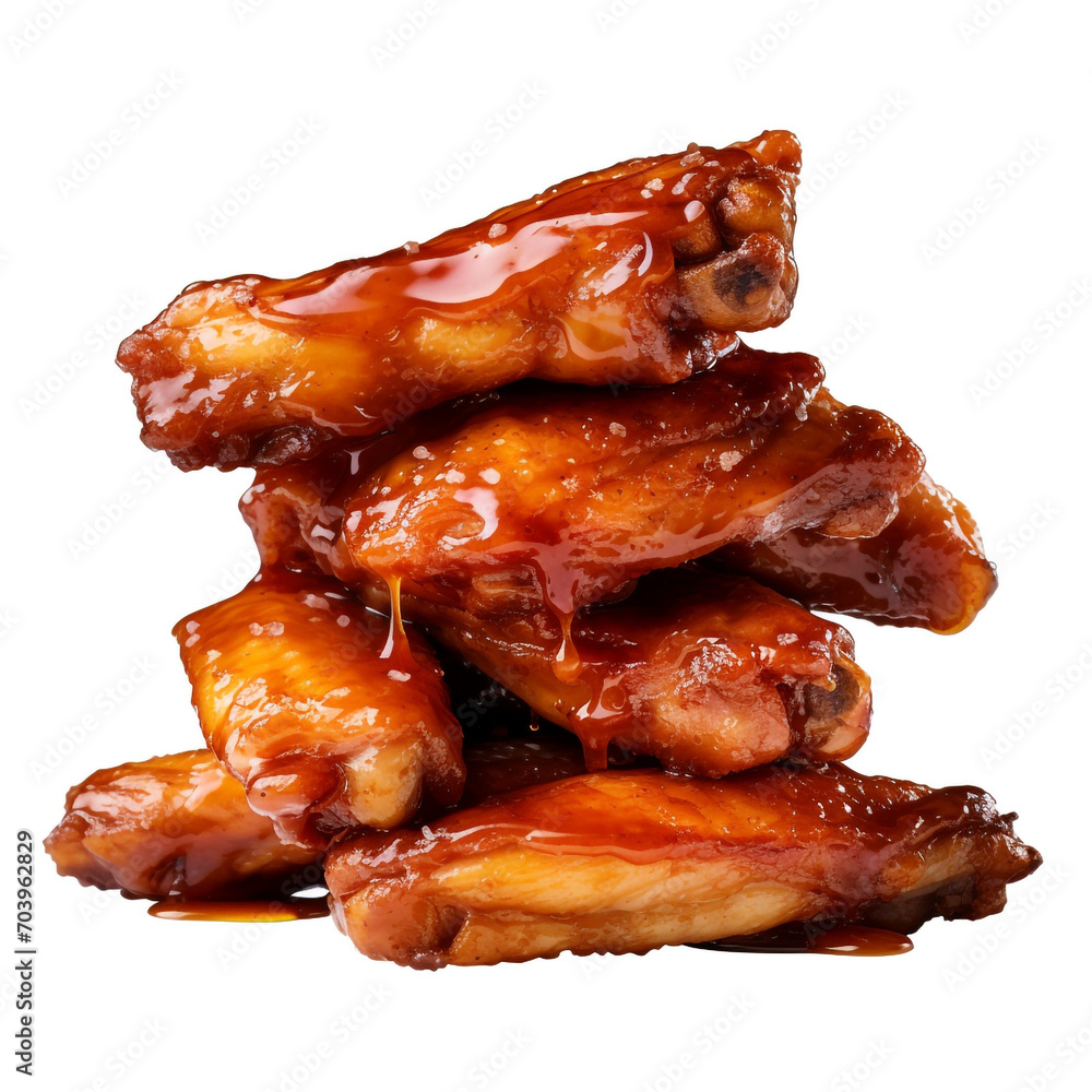 a stack of chicken wings with transparent background created with ...