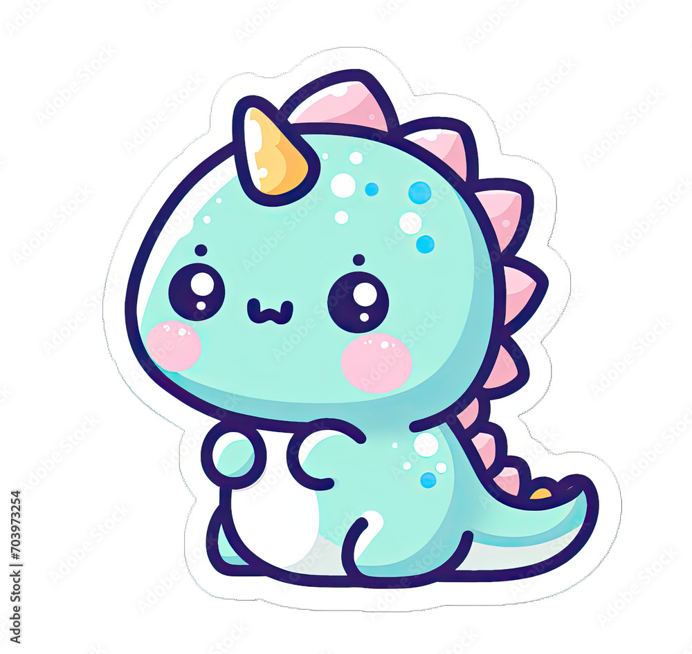 Generative AI Cute Little Dino Sticker, cute baby dinosaur sticker ...