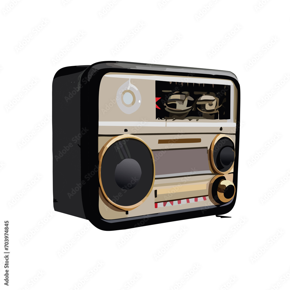 Radio. Realistic 3d old vintage retro radio receiver icon. World Radio ...