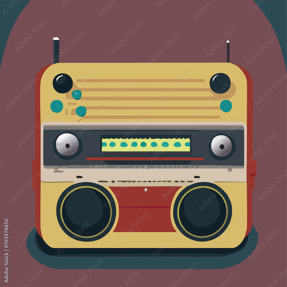 Radio. Realistic 3d old vintage retro radio receiver icon. World Radio ...