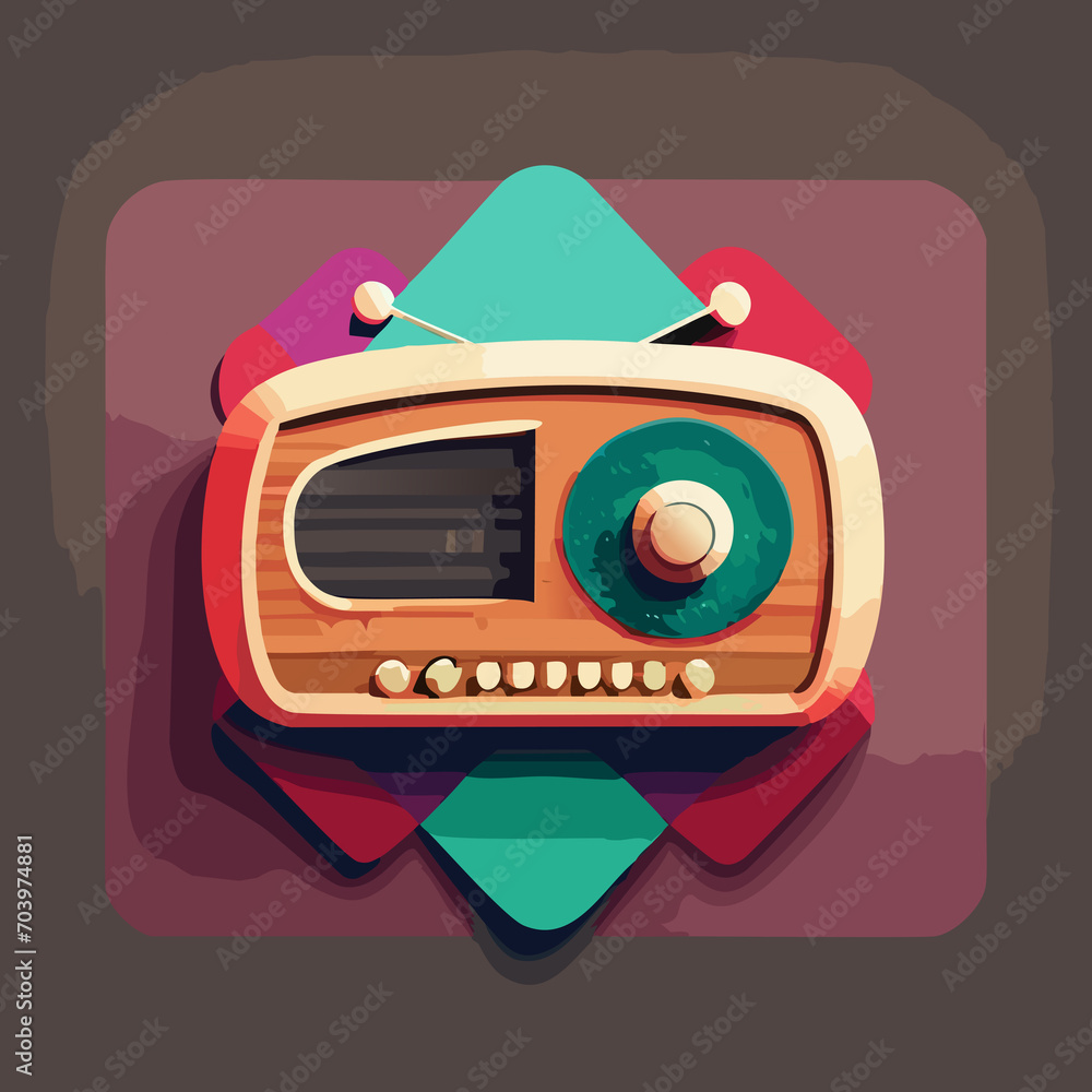 Radio. Realistic 3d old vintage retro radio receiver icon. World Radio ...