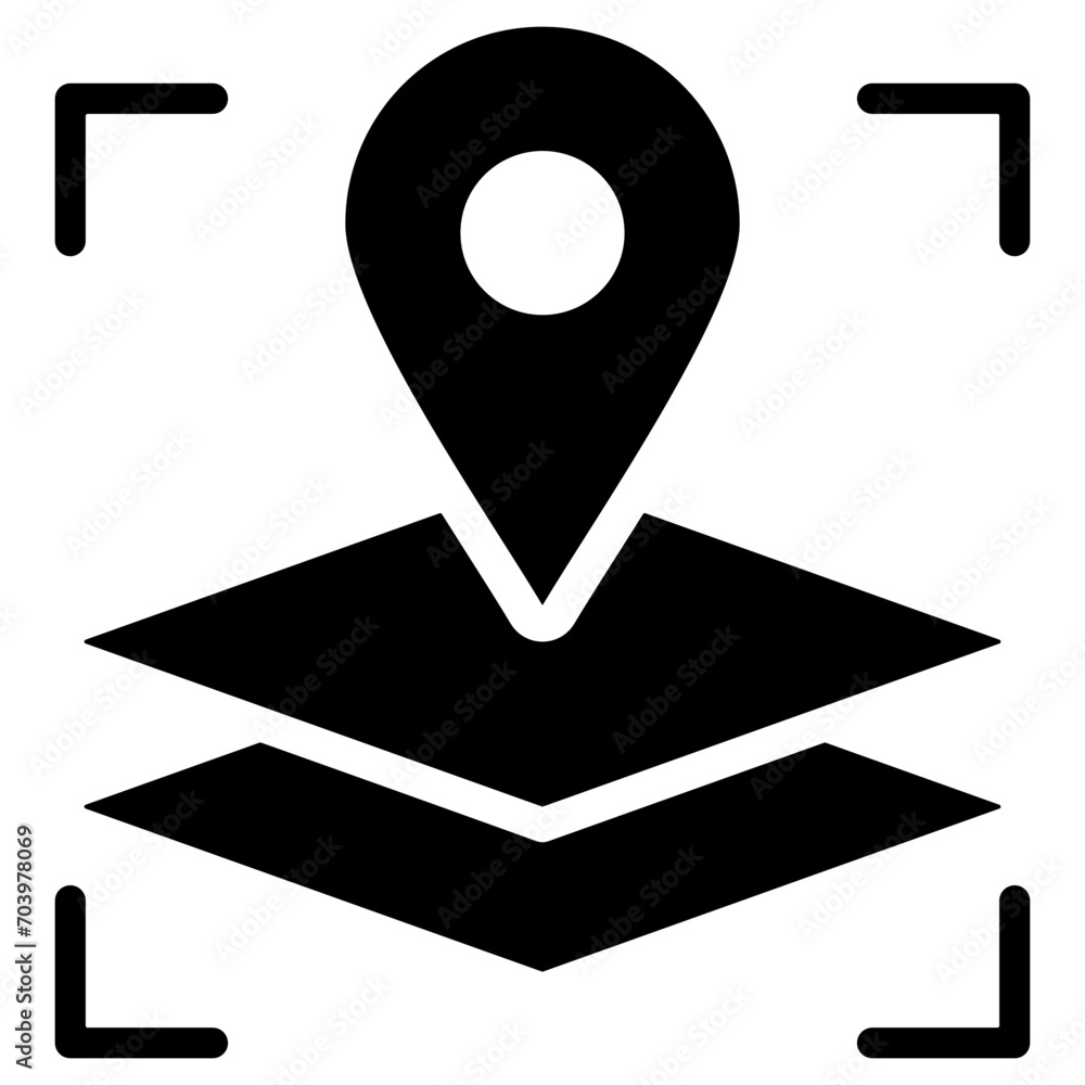 Geographical Information System Icon Stock Vector | Adobe Stock