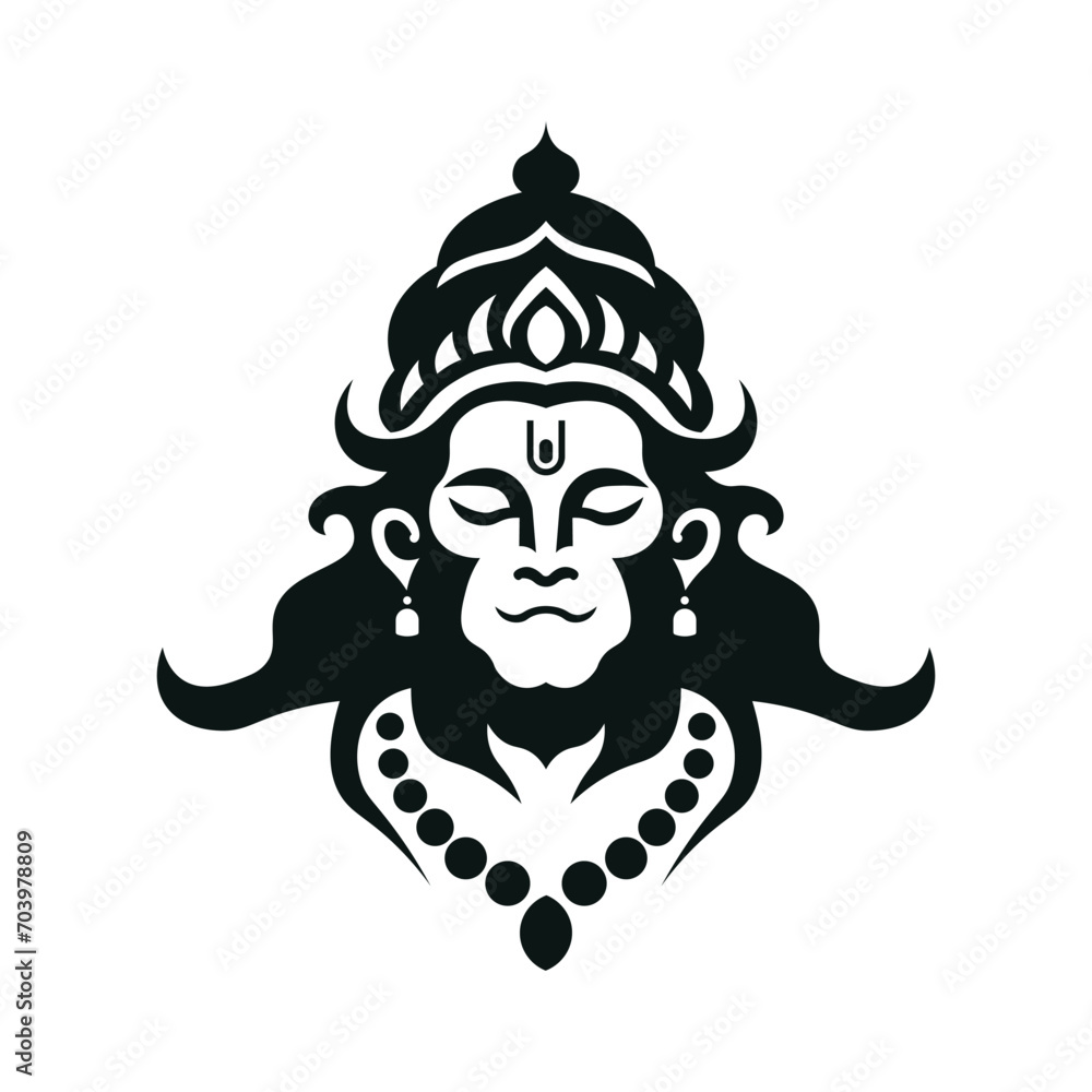 lord hanuman hindu god silhouette vector Stock Vector | Adobe Stock