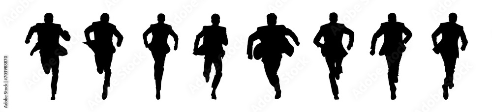 businessman silhouette running - full view - front and back view ...