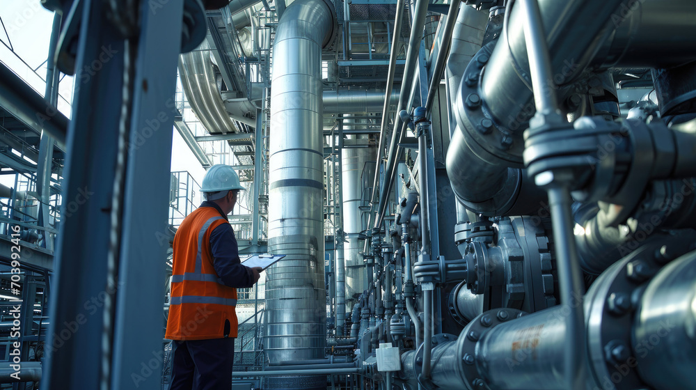 Engineers work and maintain natural gas pipelines and energy operations ...