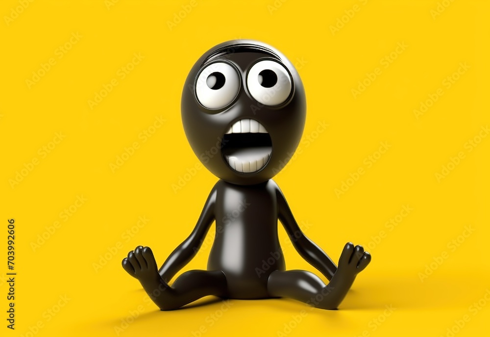 Rubber or plastic puppet doll sits and screams. The toy doll is black ...