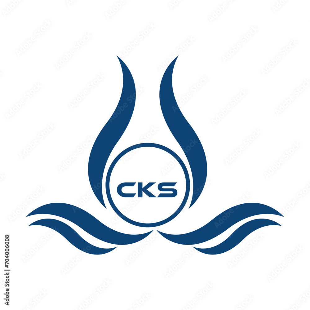 CKS letter water drop icon design with white background in illustrator ...