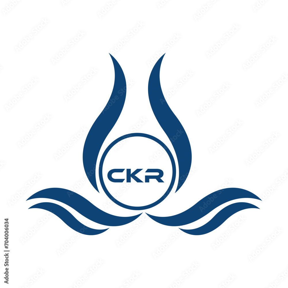 CKR letter water drop icon design with white background in illustrator ...