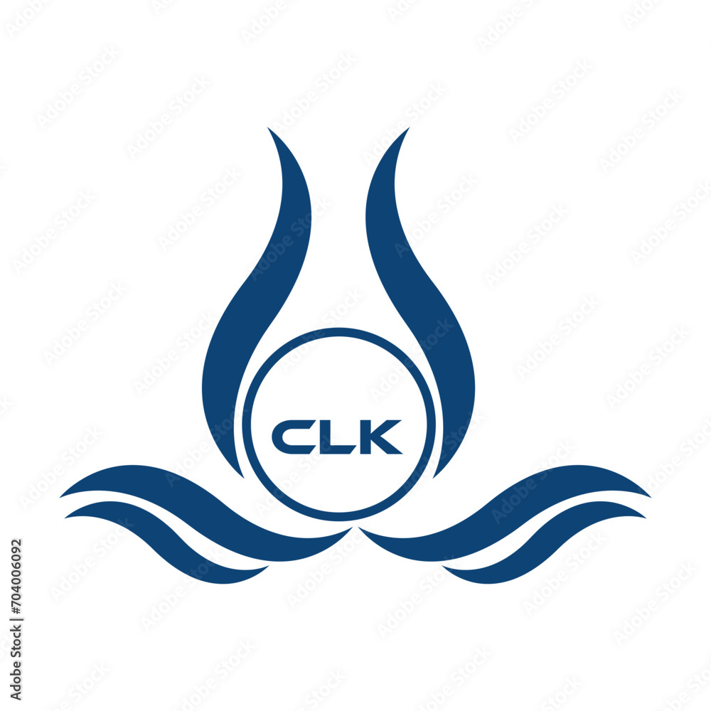 CLK letter water drop icon design with white background in illustrator ...