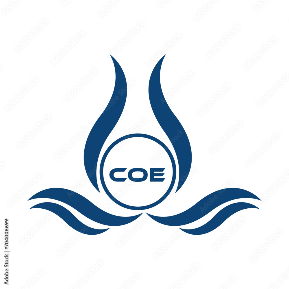 COE letter water drop icon design with white background in illustrator ...