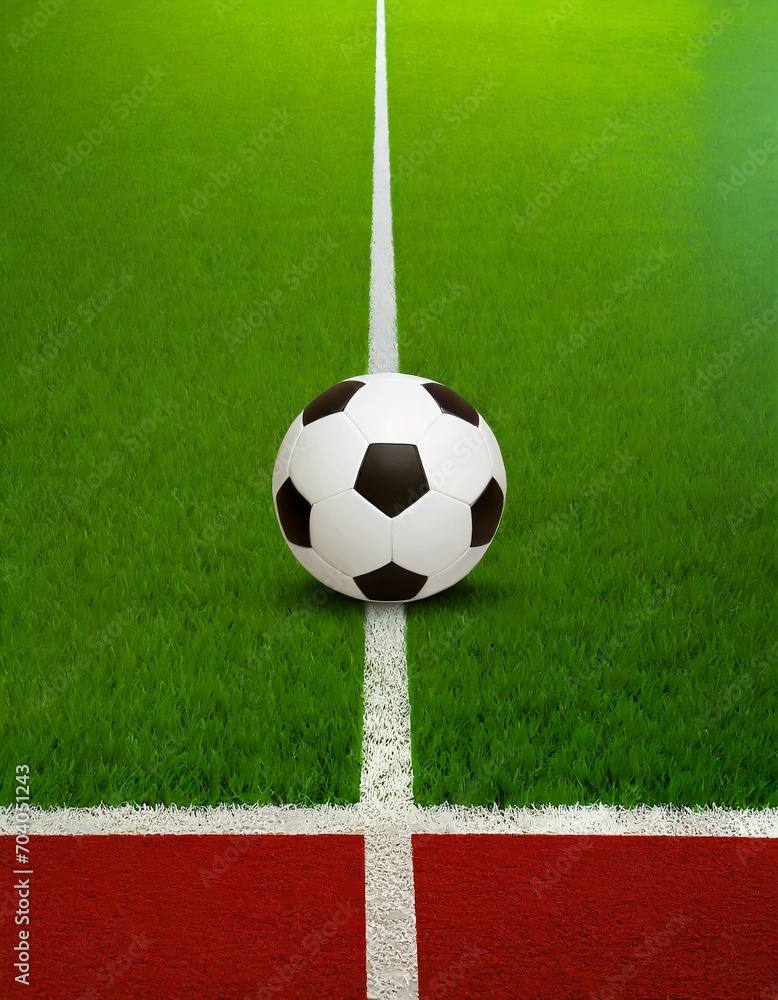 Sfondo verticale pallone da calcio in campo generato con ai Stock Photo ...