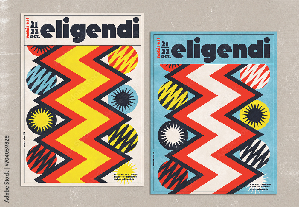 Postmodern Swiss Style Poster Design Layout Stock Template | Adobe Stock