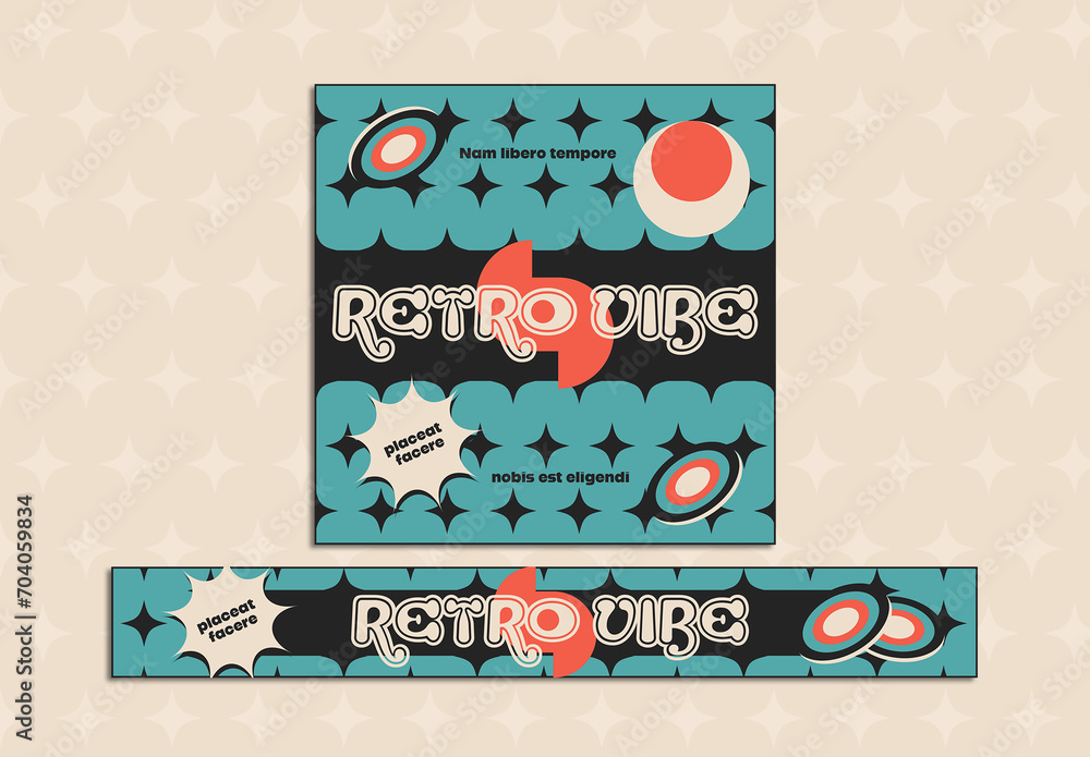 Set of Retro Banners Design Layout with Flat Style Stock Template ...