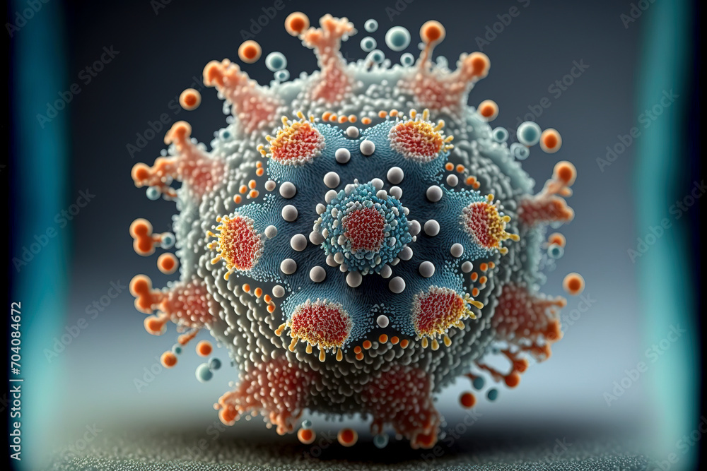 Microscopic Marvel: Generative AI-Rendered Viral Particle Stock Illustration | Adobe Stock