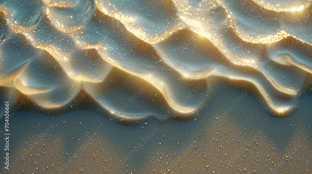 Jeu de textures du sable sur la plage, ondulations marines et sable ...