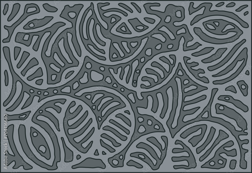 Stylish Tile Monster In Round Shapes Tille Pattern For 2d Stencil