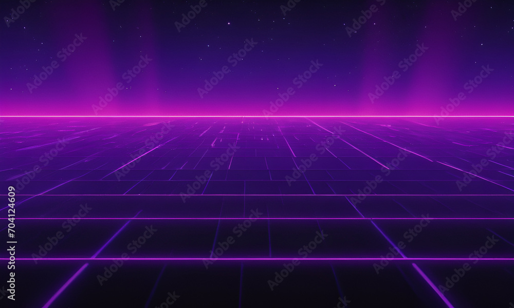 0s Retro wave style background displayed on vintage computer screen ...