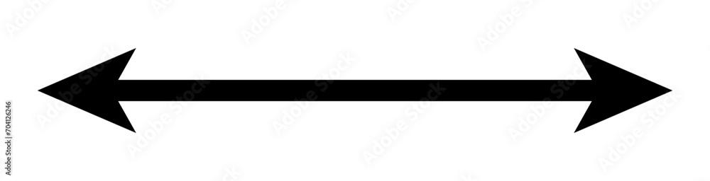 A simple black double-headed arrow – Minimalist straight arrow isolated ...