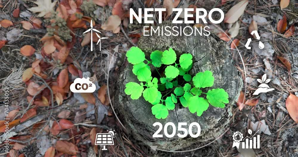 Net zero emissions and carbon neutral concept. . Net zero greenhouse gas emissions target. Stock ...
