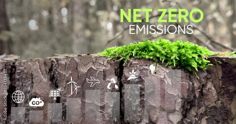 Vidéo Stock Net zero and carbon neutral concept. Net zero icons In ...