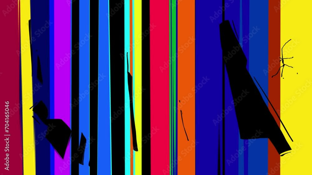 Animation of display matrix malfunction with black crash. Texture of ...