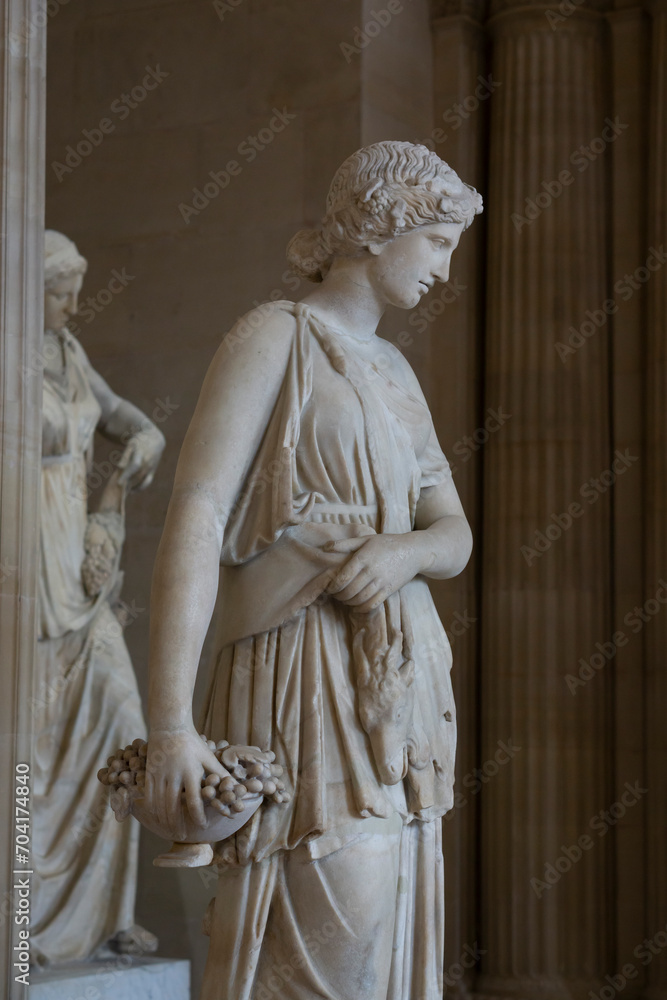 20.04.2023 Paris, France. Ancient Roman sculptures and art vintage ...