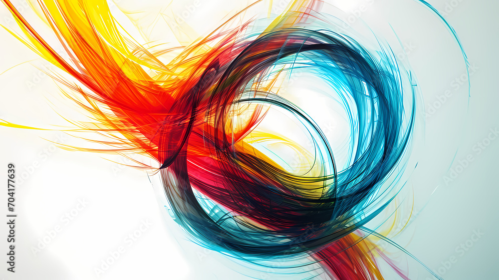 Abstract kinetic art with dynamic swirling lines and vibrant colors on ...