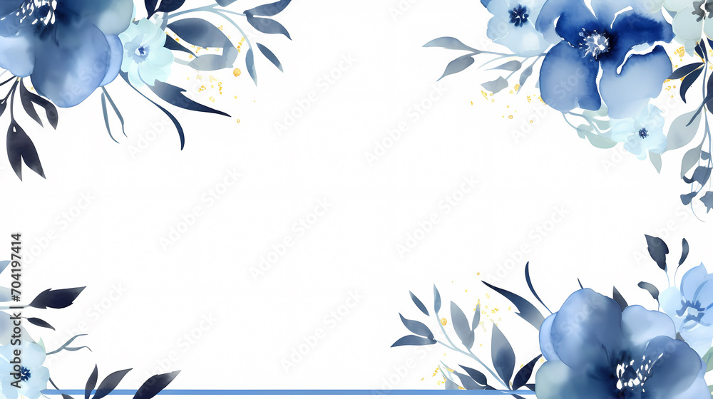 Floral frame with watercolor flowers, decorative flower background ...