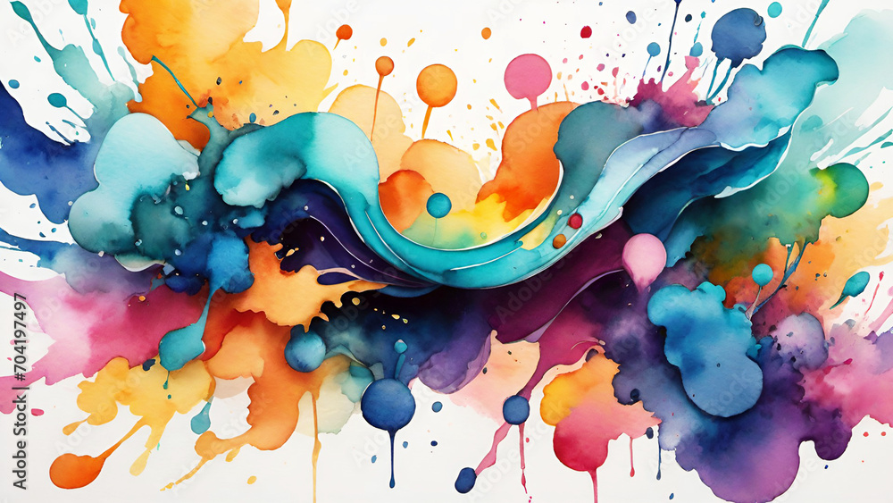 watercolor paint splash landscape background Stock Illustration | Adobe ...