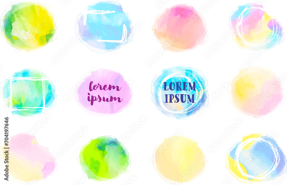 watercolor vector stain set: background for titles and logos Stock ...