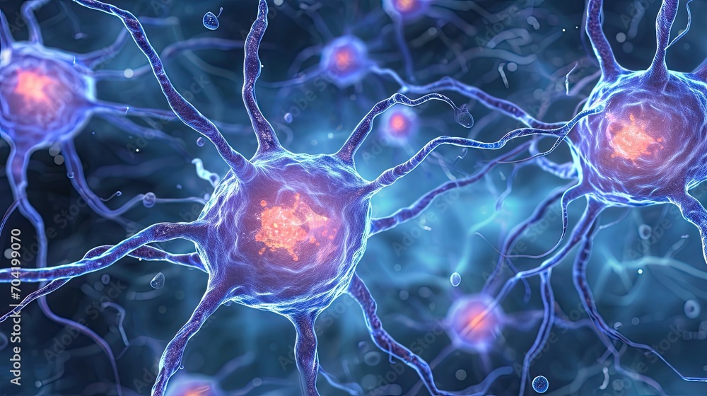 Nerve cells that send and receive neurotransmitters Stock Illustration ...