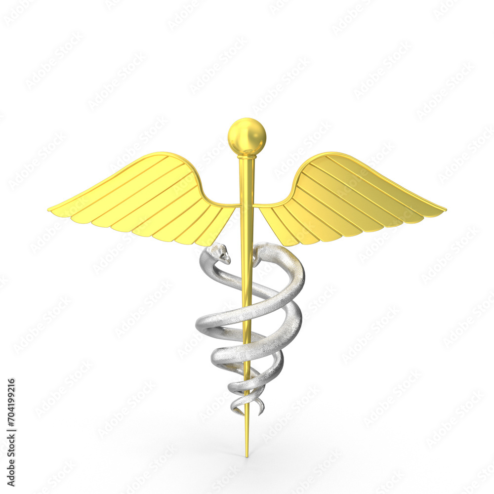 Realistic Caduceus Medical Symbol 3D Model - High-Resolution PNG for ...