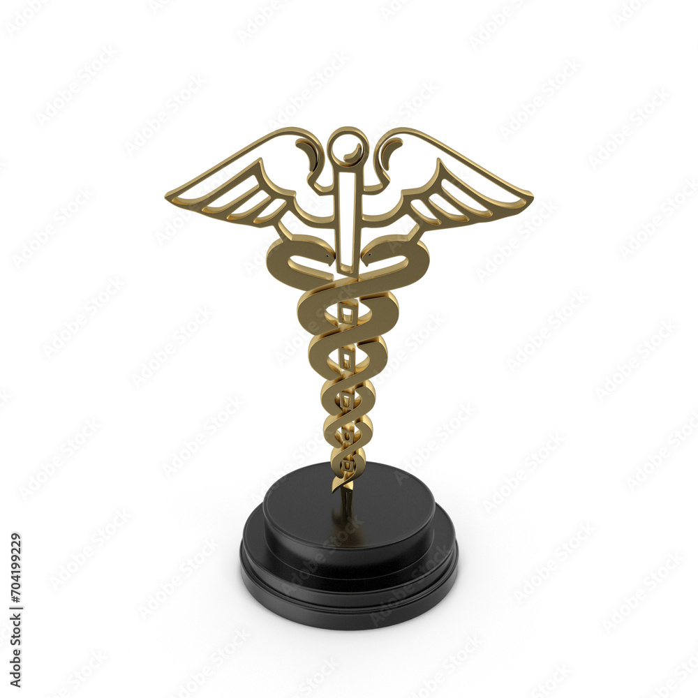 Realistic Caduceus Medical Symbol 3D Model - High-Resolution PNG for ...